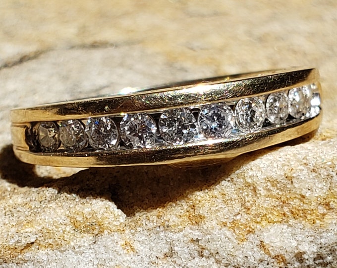 Diamond Channel Set Wedding Band / Diamond Anniversary Band / Diamond ...