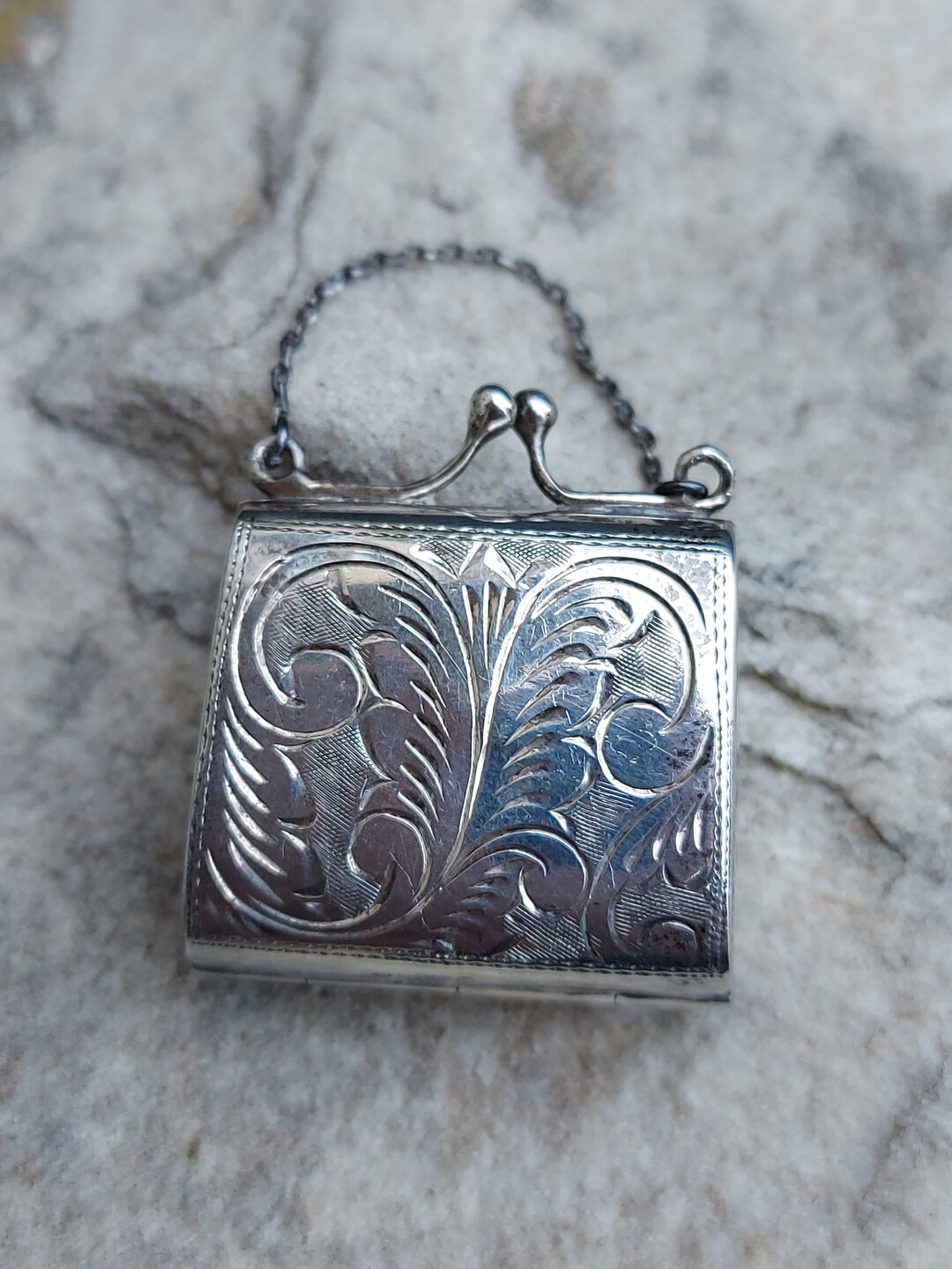 Sterling Silver Purse Locket / Silver Purse Pendant / Locket or Memo ...