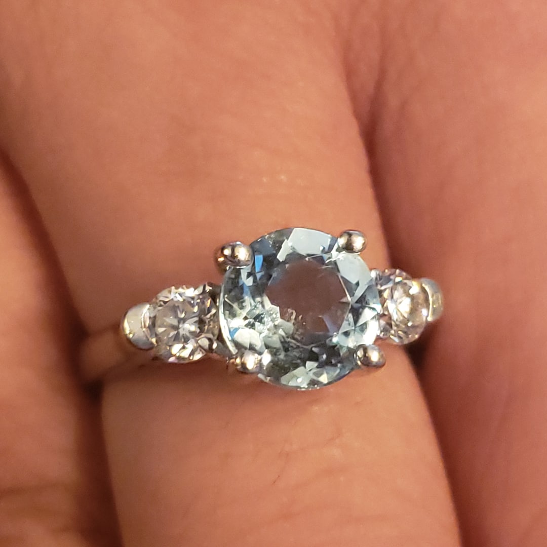 Appraised Aquamarine Engagement Ring / Aquamarine and Diamonds Ring ...