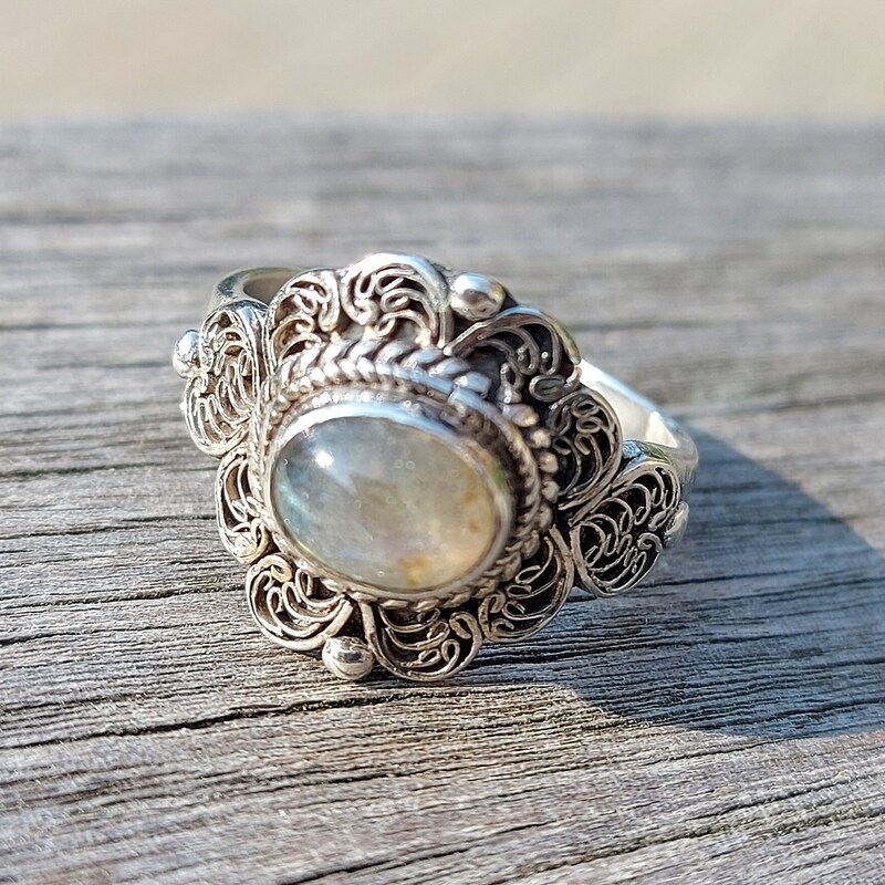 Nepal Moonstone Ring - Etsy UK