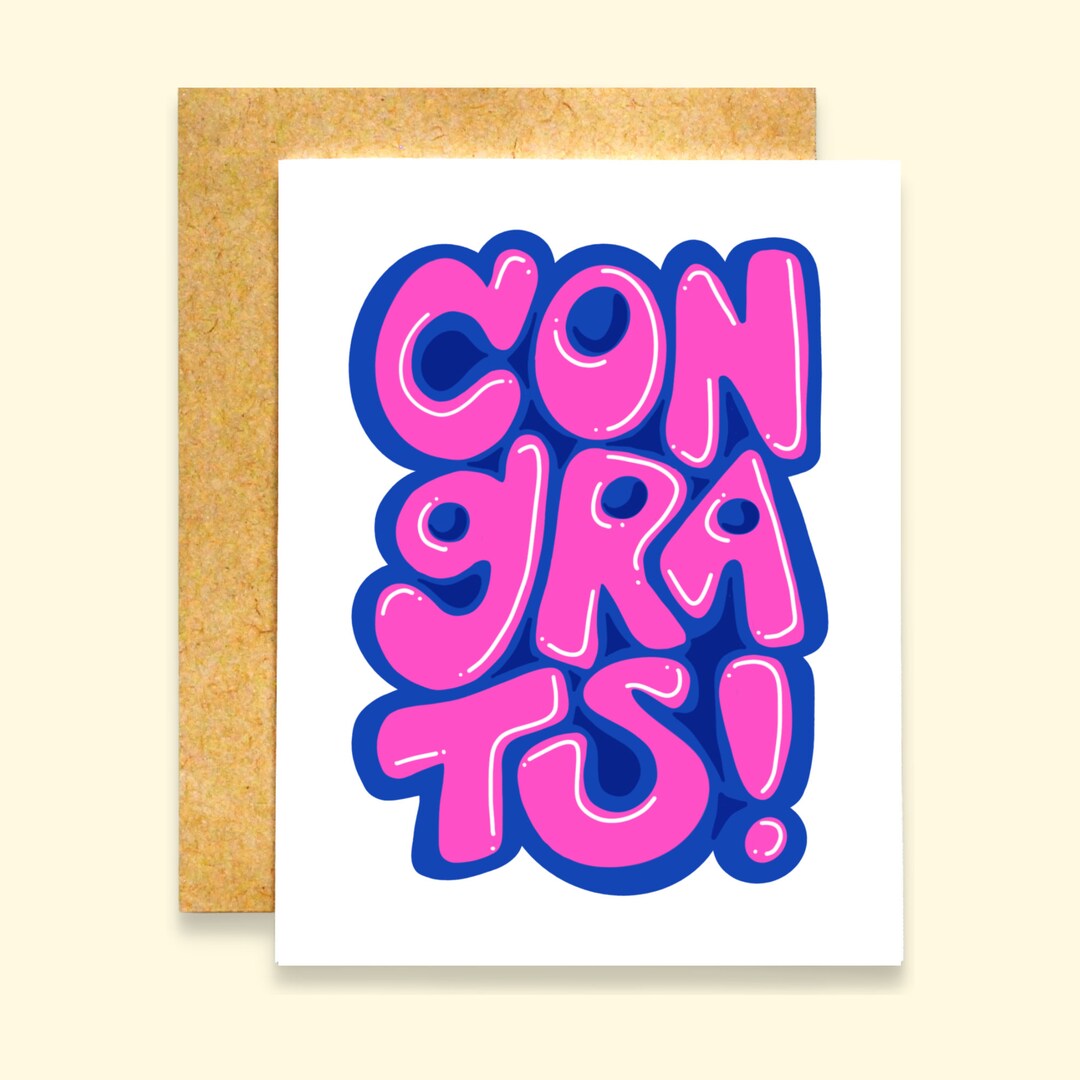 NEW Congrats Card Congrats Graffiti Card Card for Graduate ...