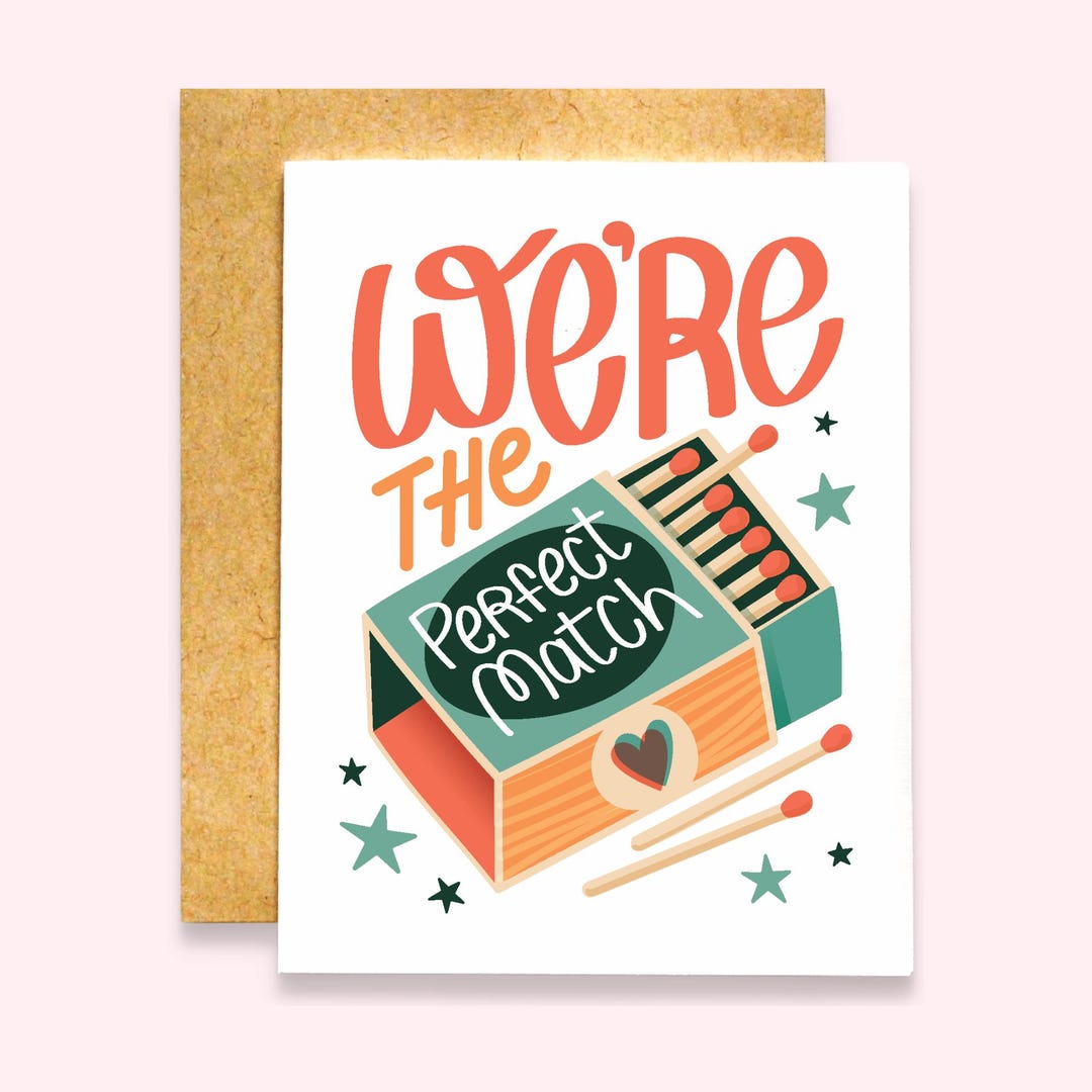 We're the Perfect Match Card | Cute Love Card | Cute Valentine's Day ...