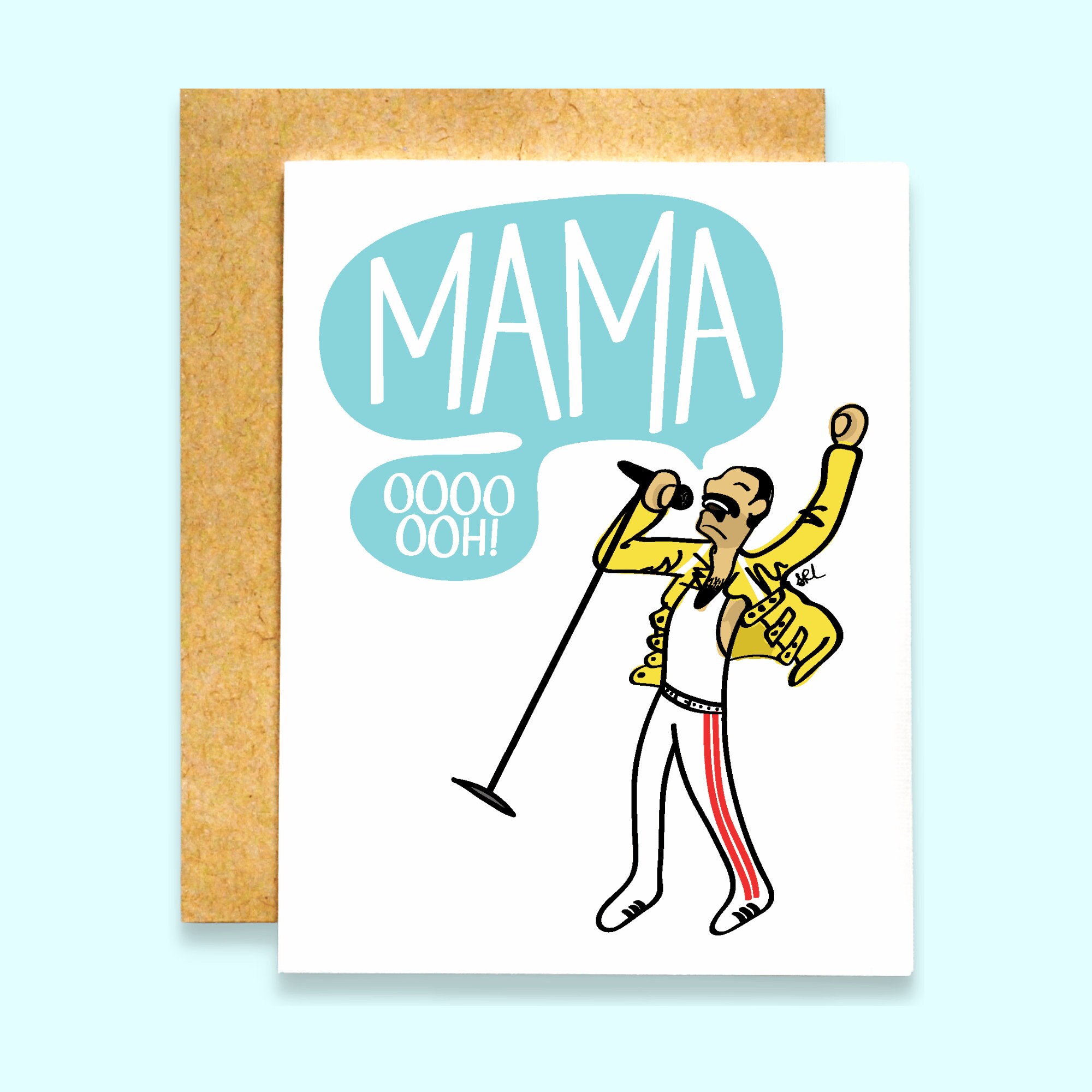 Mama OOOOOO Card Funny Card for Mom Freddie Mercury - Etsy