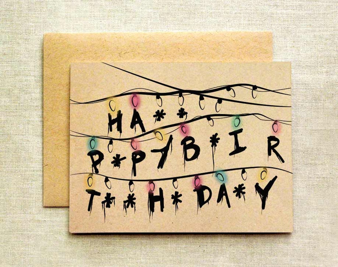 Stranger Things Birthday Card - Etsy