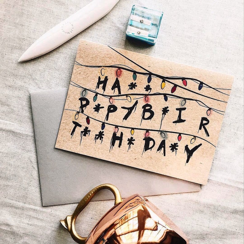 Stranger Things Birthday Card | Etsy