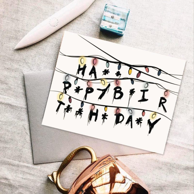 Strangers Things Birthday Card - Etsy