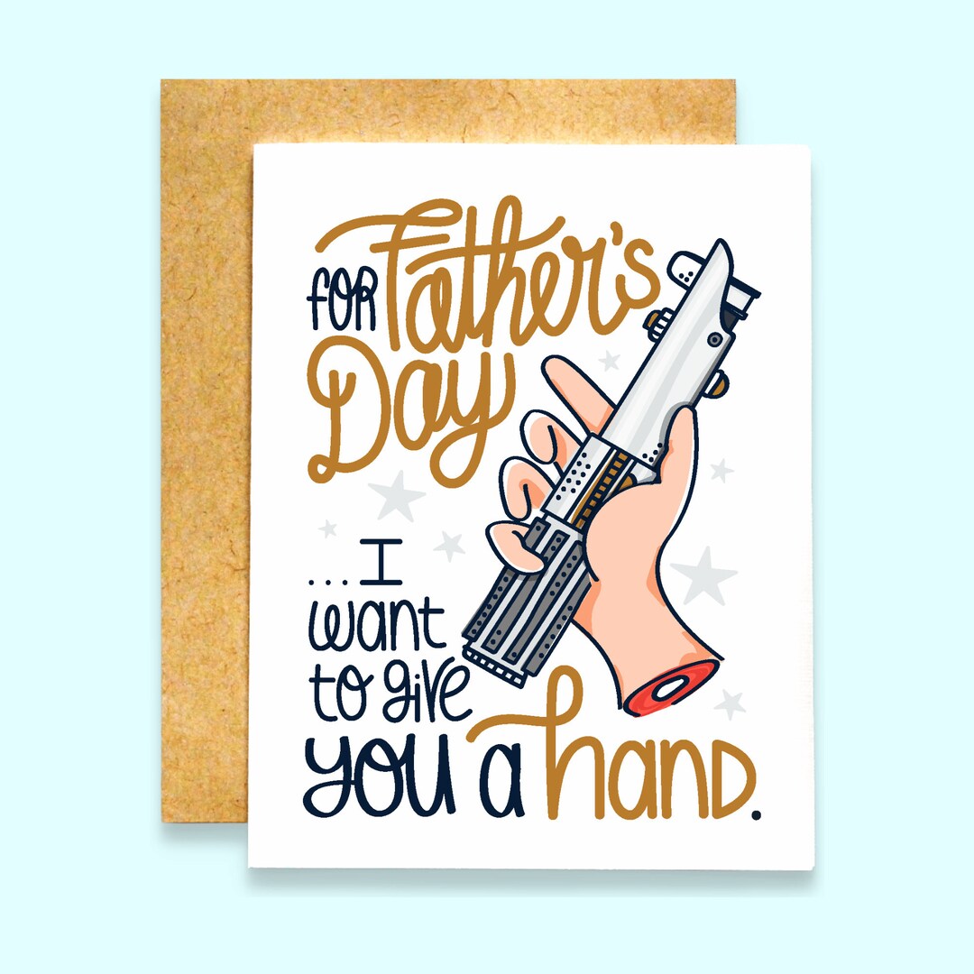 I Want to Give You a Hand Card Luke Skywalker Father's Day Card Funny ...