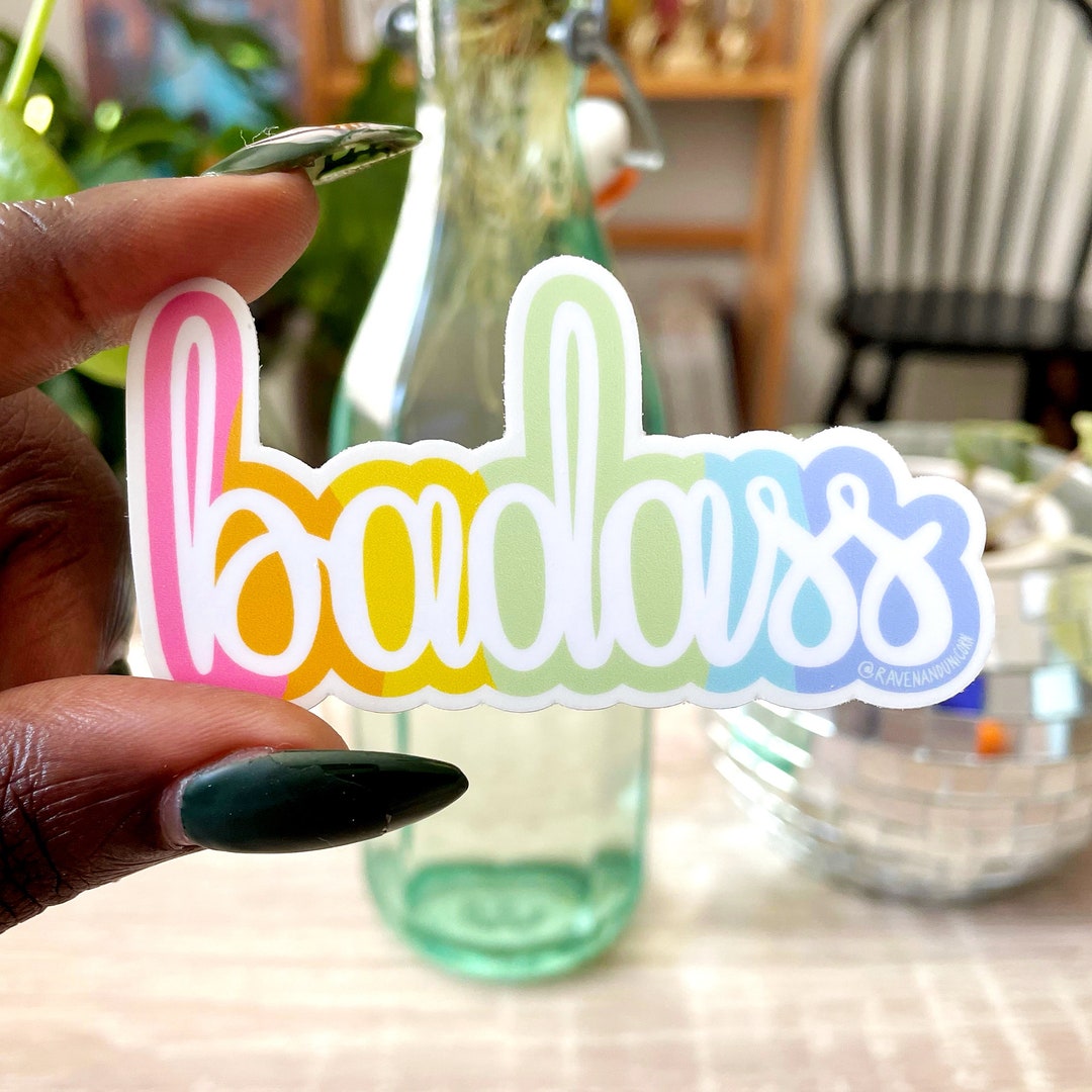 Badass Sticker | Rainbow Sticker | Water Bottle Sticker | Laptop ...