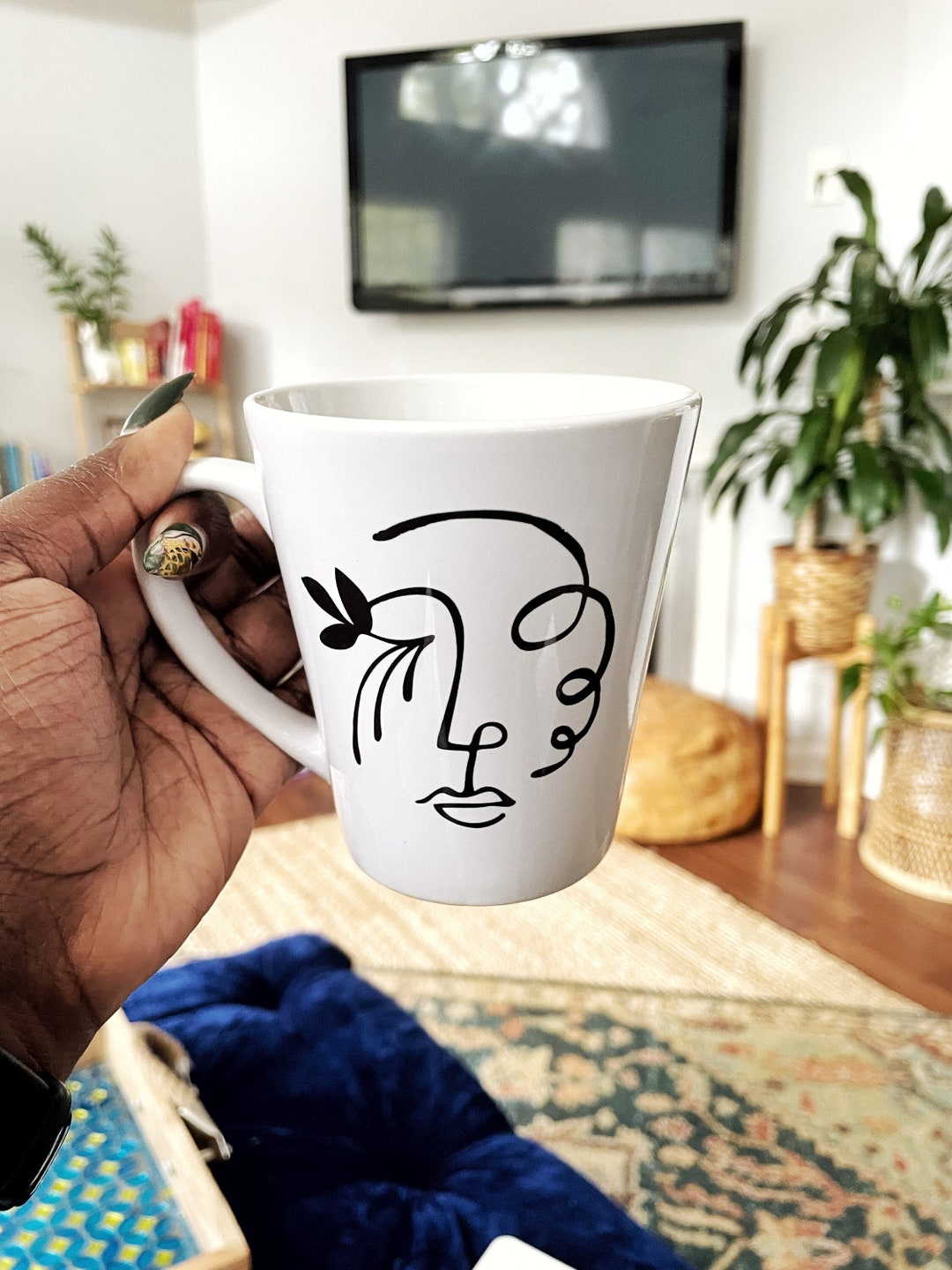 Abstract Face Mug 12 Oz Latte Mug Abstract Mug - Etsy