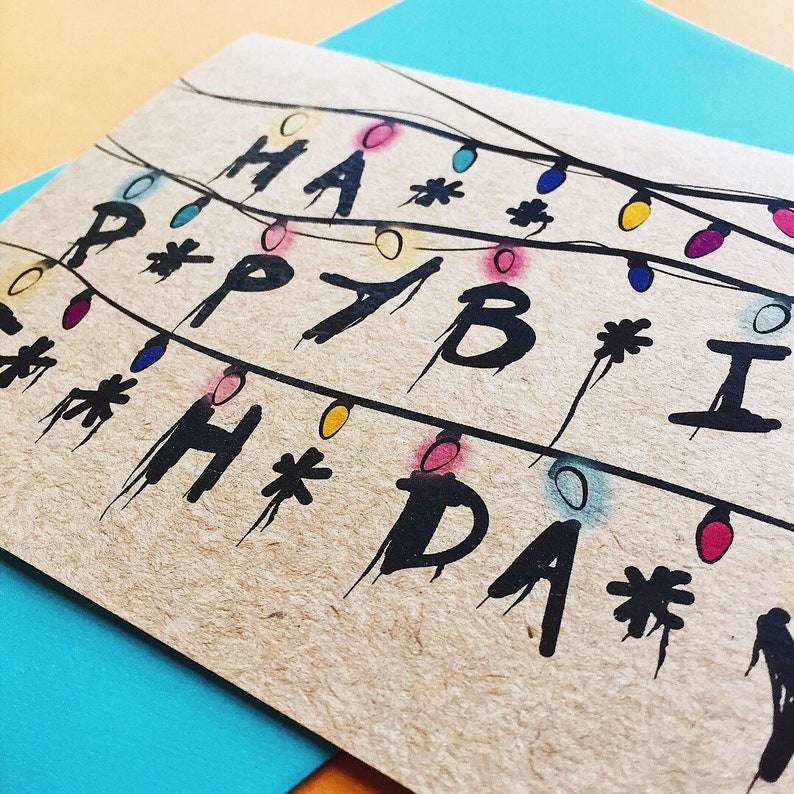 Stranger Things Birthday Card | Etsy