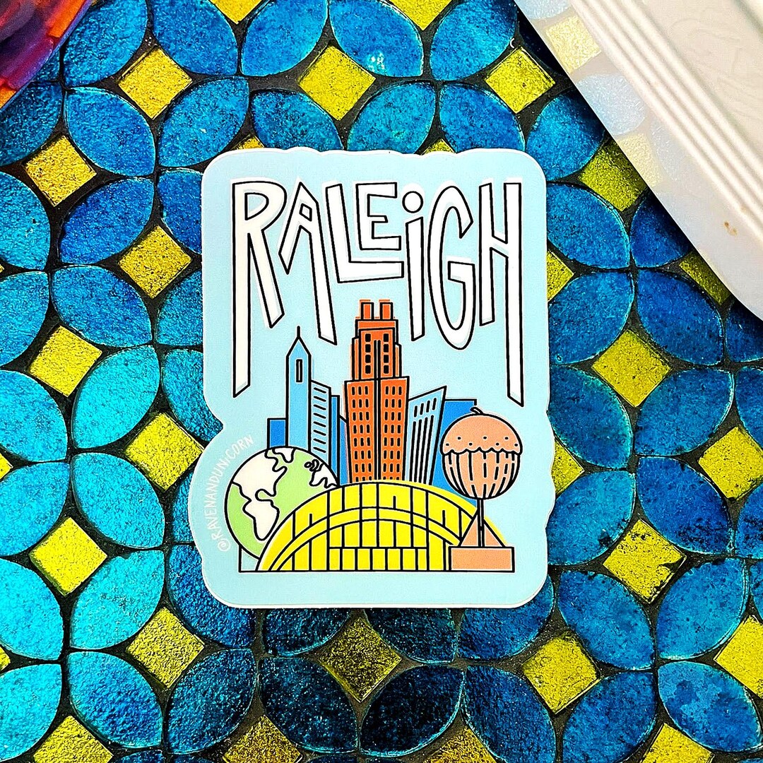 Raleigh Sticker | North Carolina Sticker | Raleigh Cityscape Sticker ...