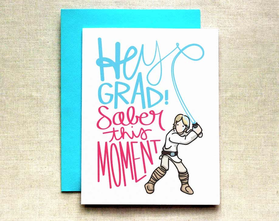 Star Wars Graduation Card Luke Skywalker Card Card for | Etsy