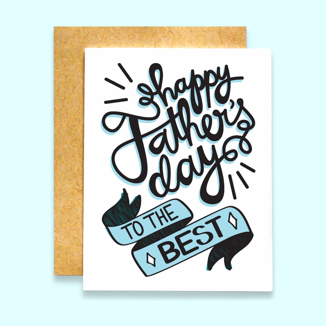 Happy Father's Day Handlettering Card Happy Father's Day Card Generic ...