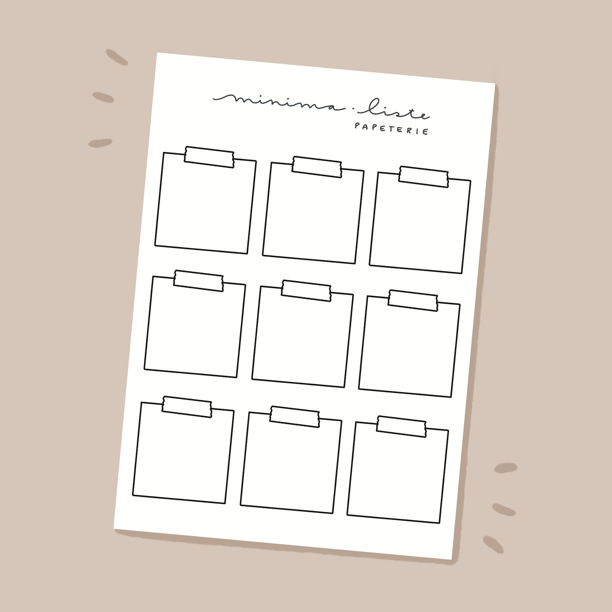 Black and White monthly blank Square Tracker Calendar Stickers fill in ...