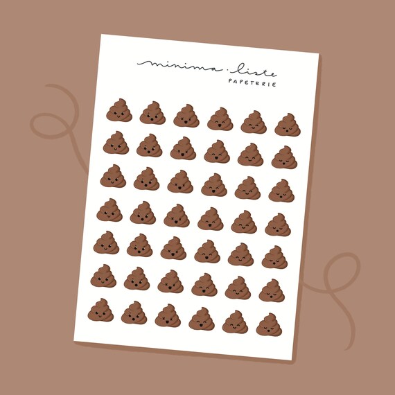 Stickers Small Poop Emoji Kawaii Cute Practical | Etsy