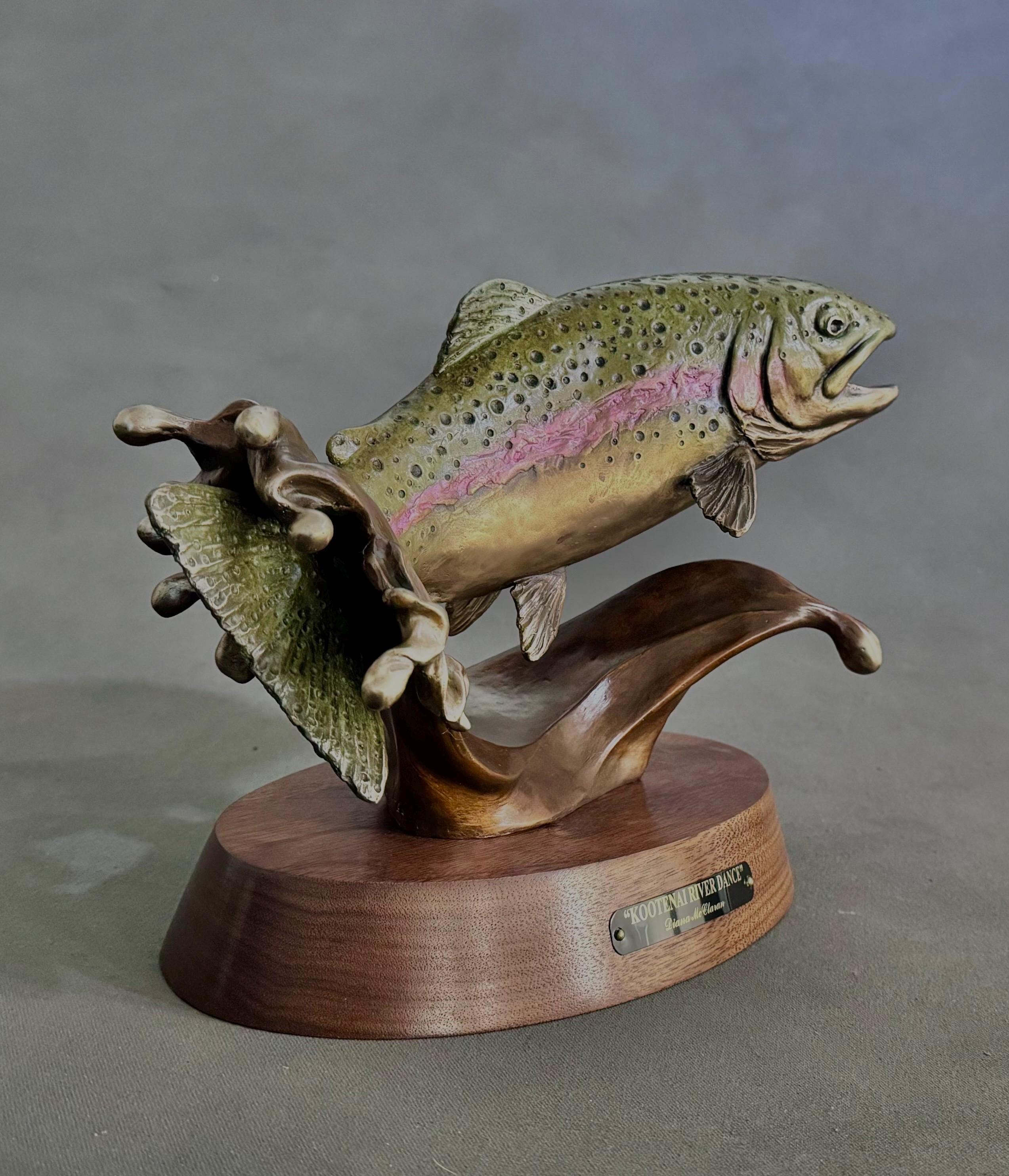 Rainbow Trout Bronze Sculpture - Etsy