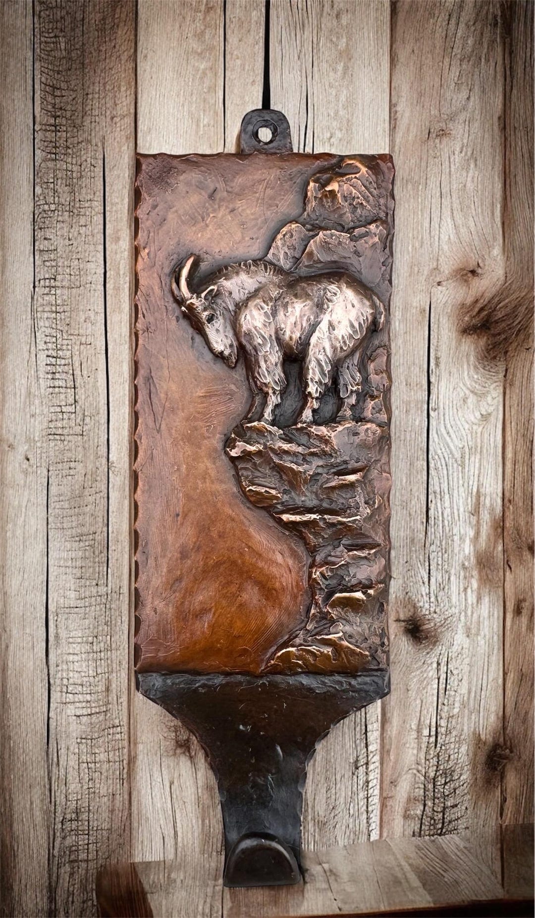 Mountain Goat Bronze Relief, Functional Art, Wall Hook - Etsy