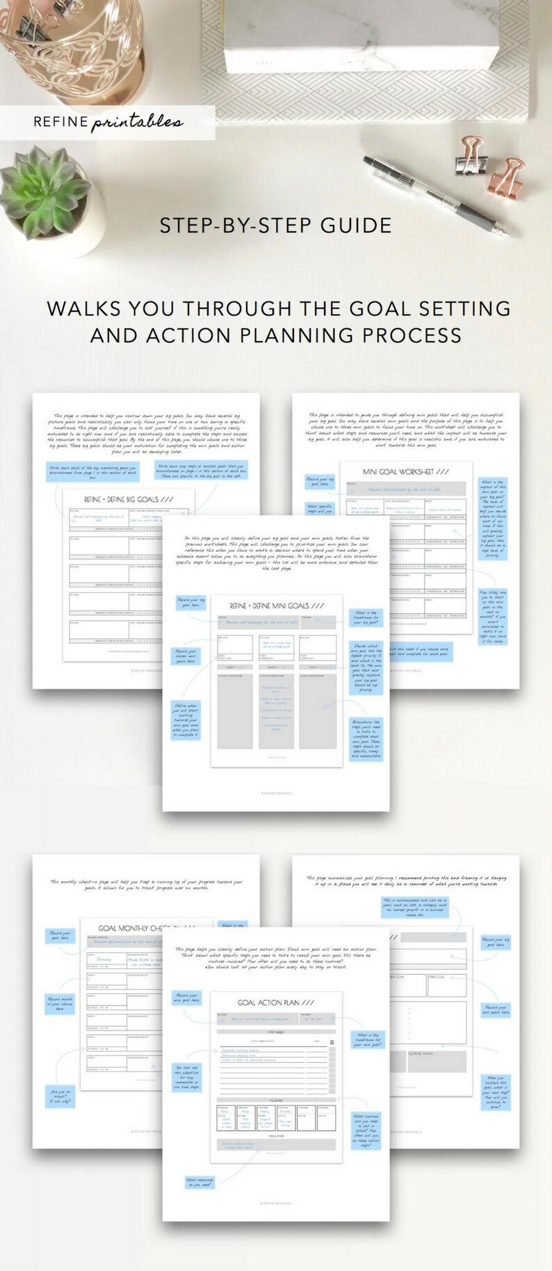 Goal Setting Printable, Goal Planner, Goal Worksheet, Printable ...