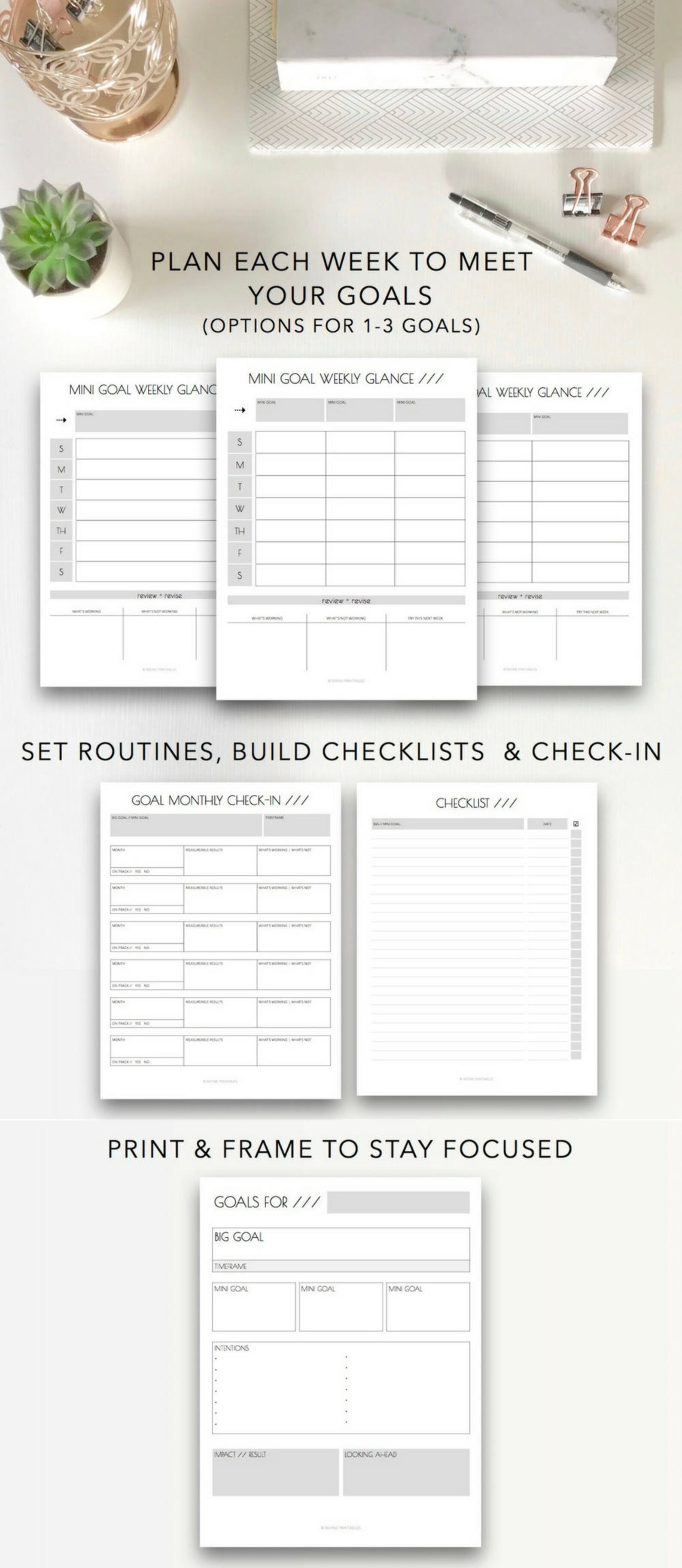 Goal Setting Printable, Goal Planner, Goal Worksheet, Printable ...