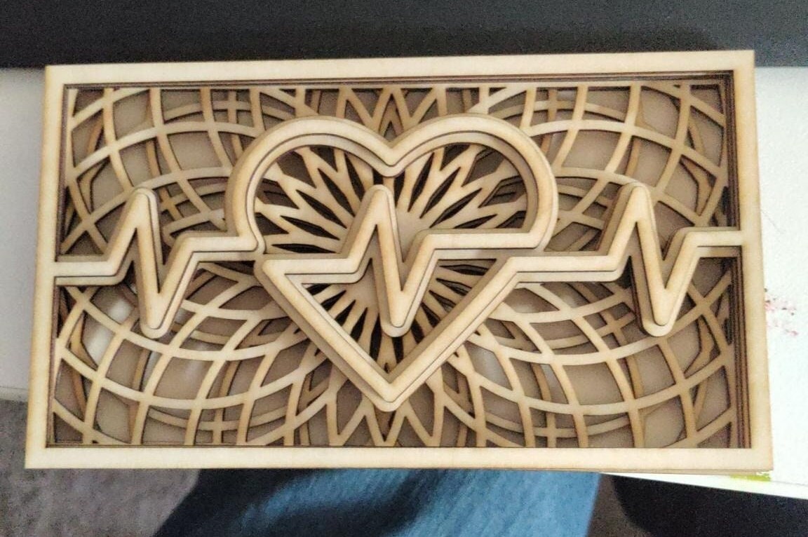 3D Heart Laser Cut Art - Etsy