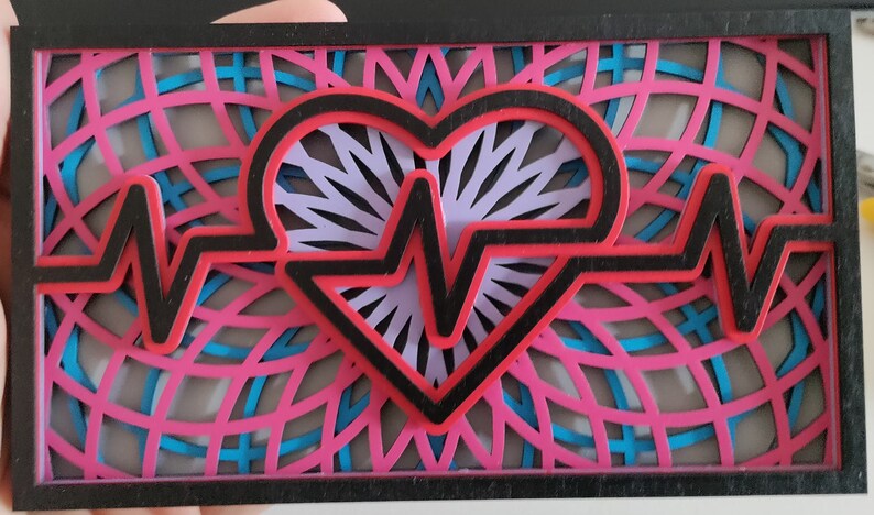 3D Heart Laser Cut Art - Etsy