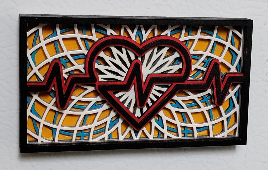 3D Heart Laser Cut Art - Etsy