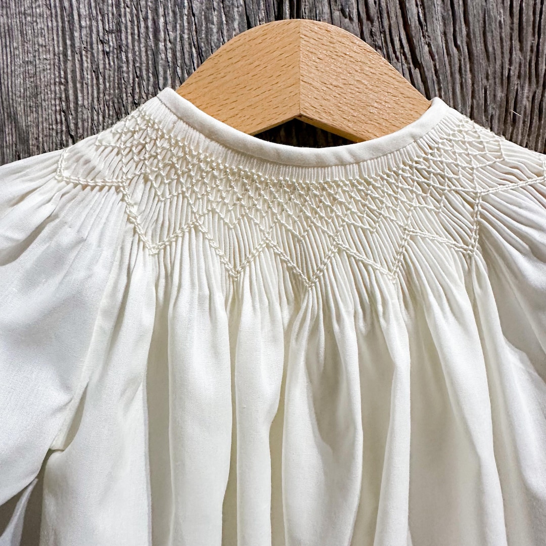 Newborn- 3 Months Heirloom Hand Smocked Bishop Dress, Ivory Batiste ...