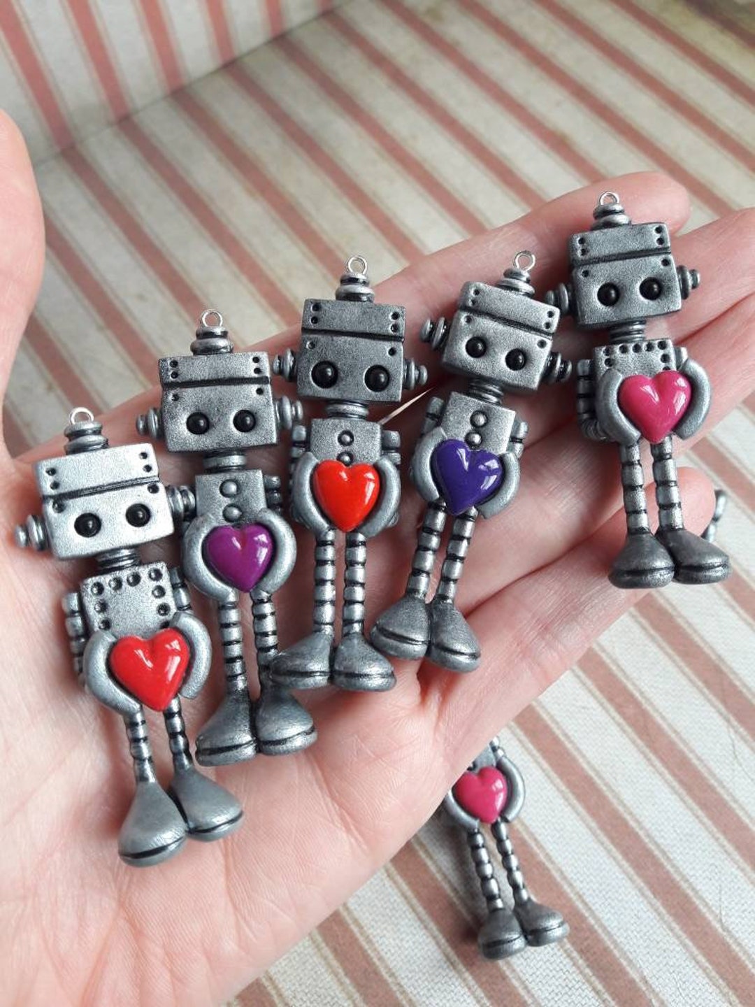 Robot Charms, Valentine Robot, Cute Robot, Robot Pendant, Robot ...