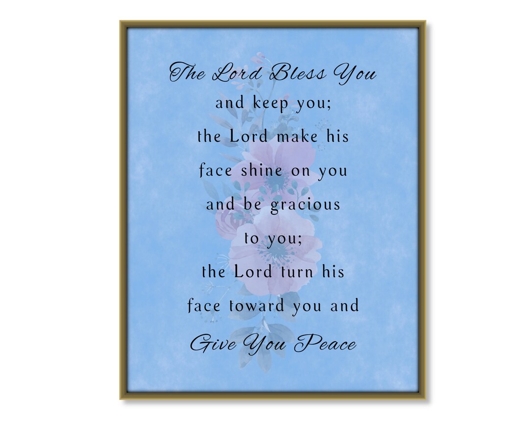 The Lord Bless You, Printable Scripture, Bible Verse Wall Art ...