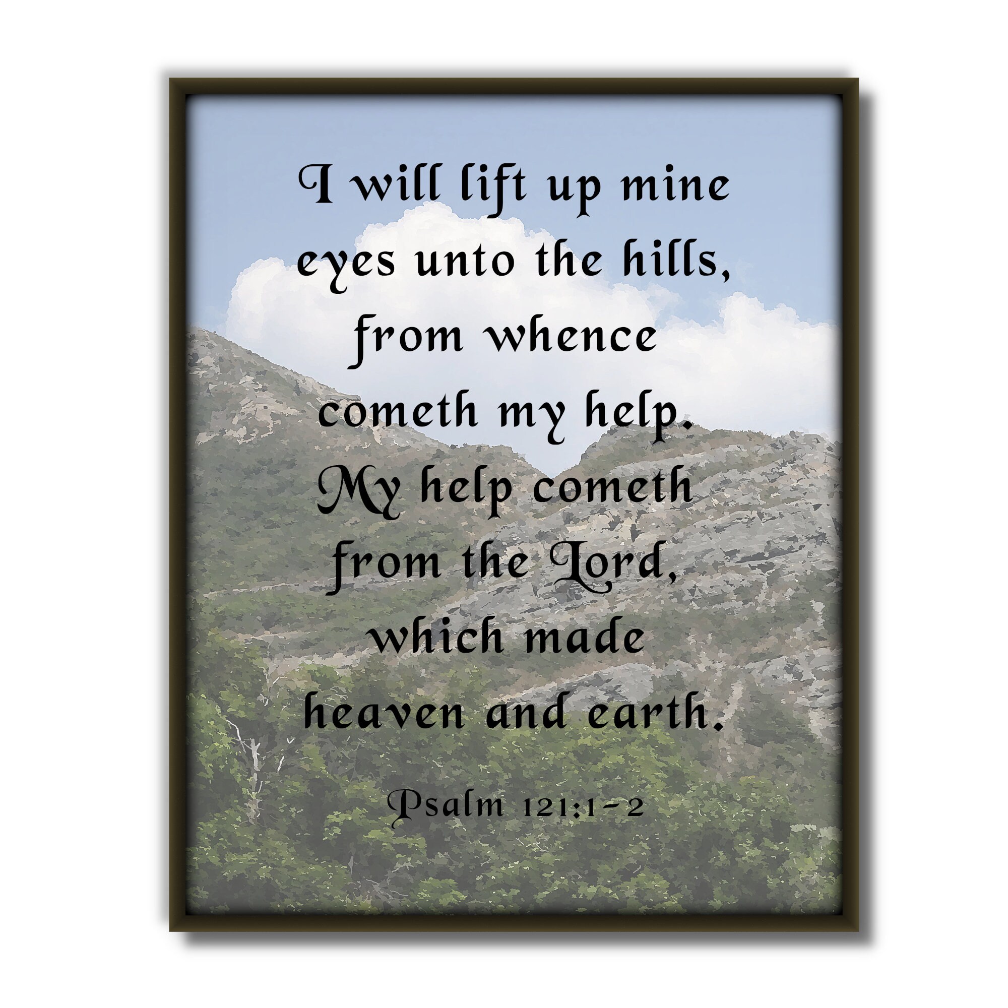Psalm 121 1-2, Printable Scripture, Bible Verse, Christian Wall Art, I ...