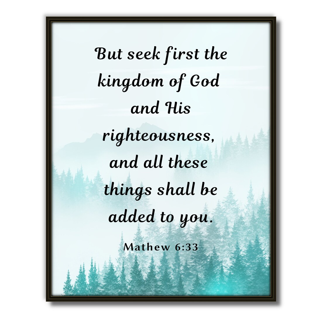 Mathew 6:33, Printable Bible Verse, Printable Scripture, Christian Wall ...