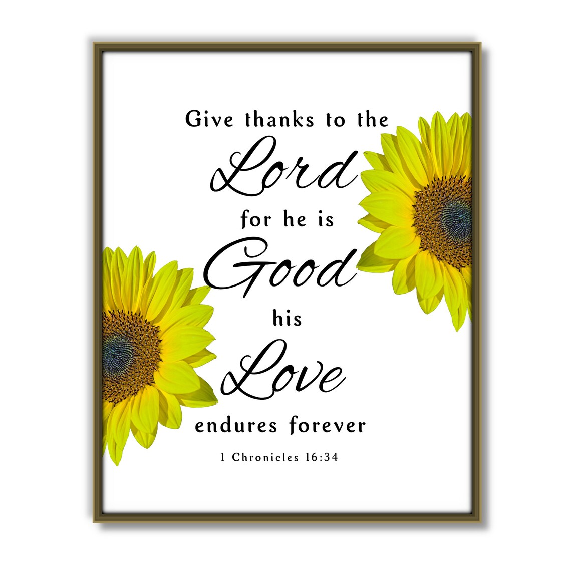 1 Chronicles 16:34, Printable Bible Verse, Christian Wall Art ...