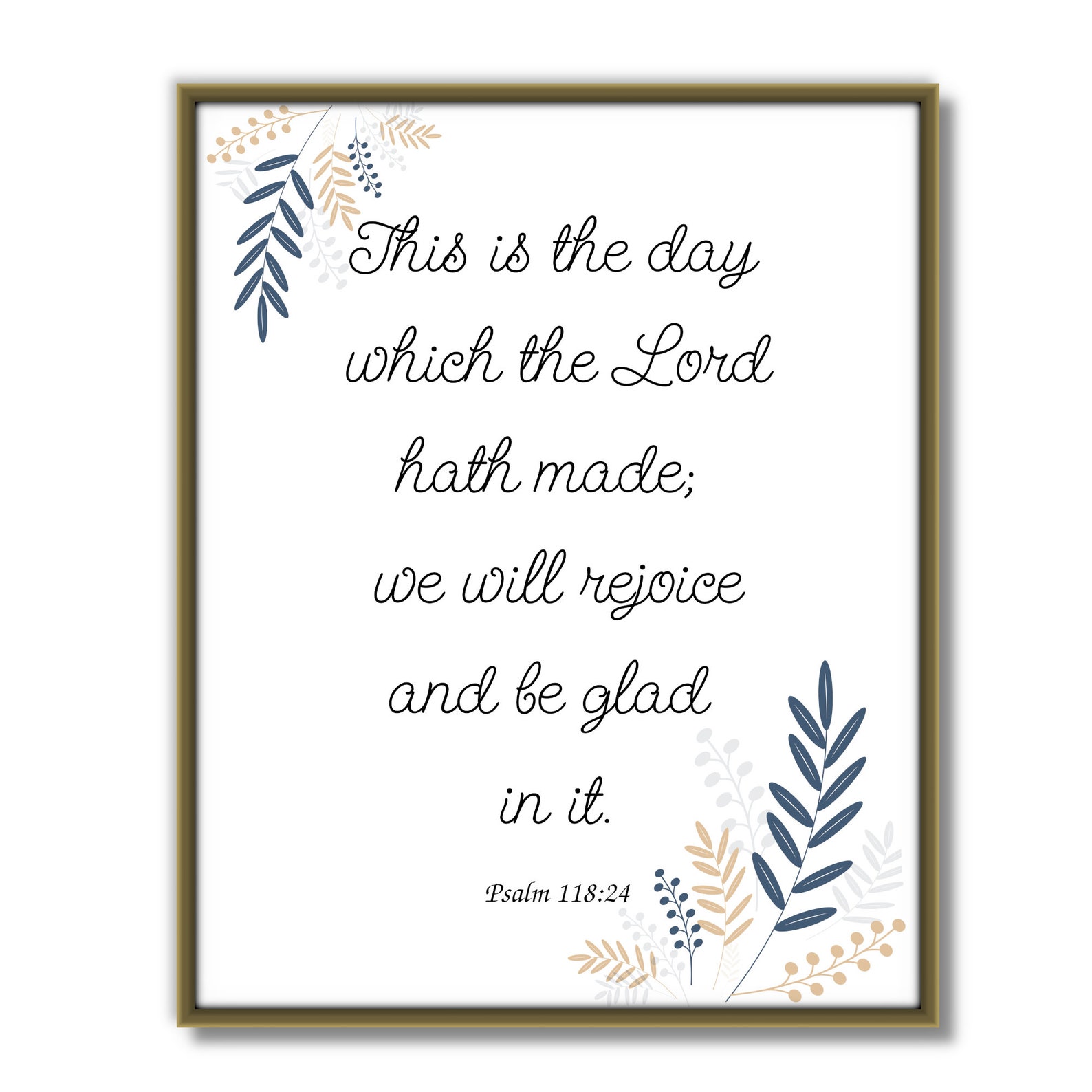 Psalm 118:24, Printable Scripture, Bible Verse Wall Art, Minimalist ...