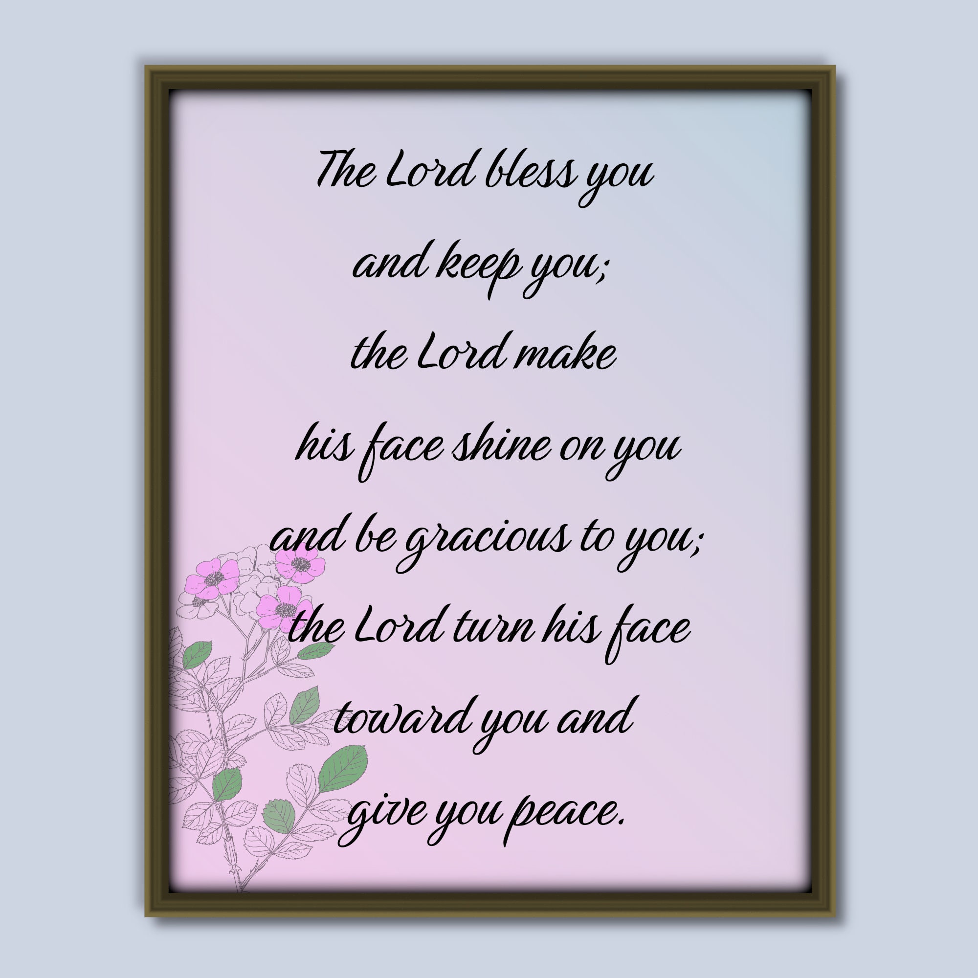 The Lord Bless, Printable Blessing, Christian Wall Art, Printable Art ...