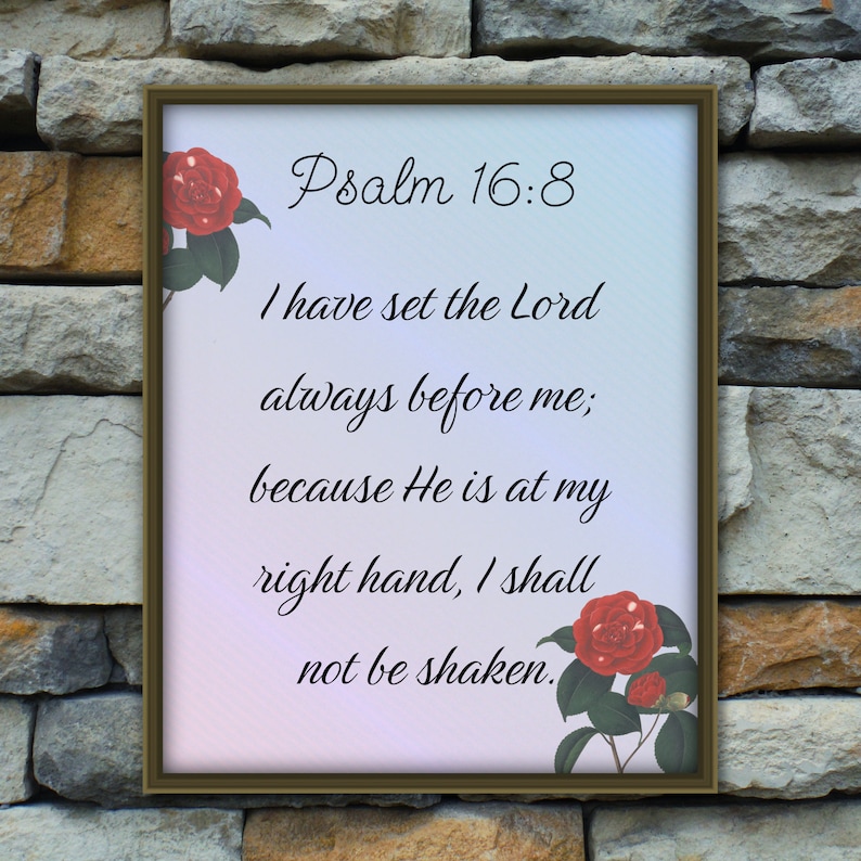 Psalm 16:8, Printable Bible Verse, Printable Scripture, Christian Verse ...