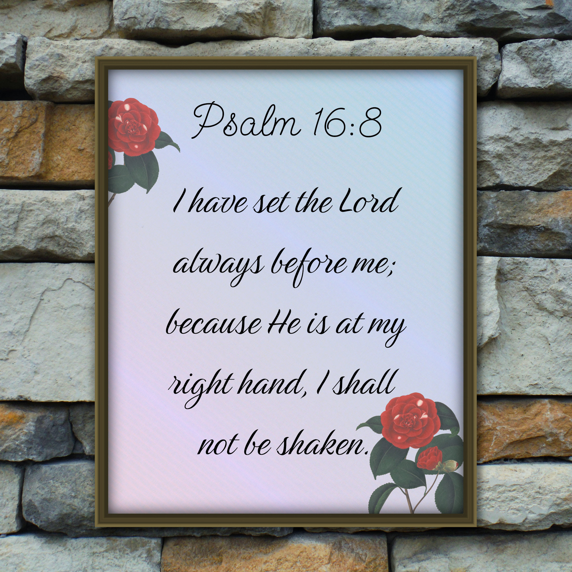 Psalm 16:8, Printable Bible Verse, Printable Scripture, Christian Verse ...