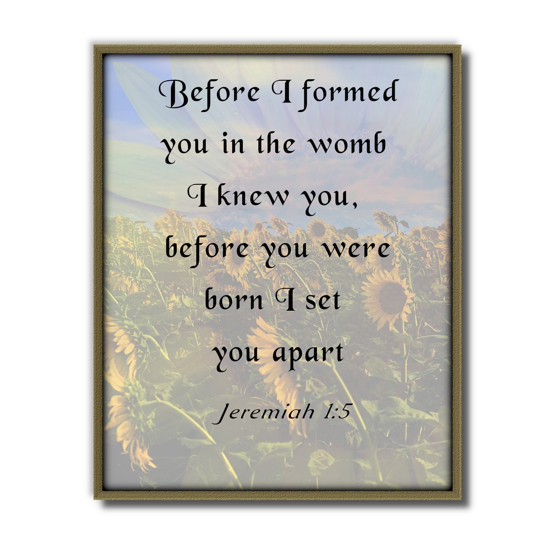 Jeremiah 1:5, Printable Scripture, Bible Verse, Christian Wall Art ...