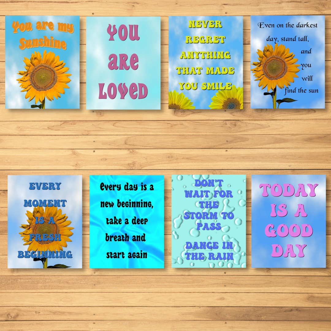 Inspirational Poster Bundle, 8 Printable Inspirational Quotes ...