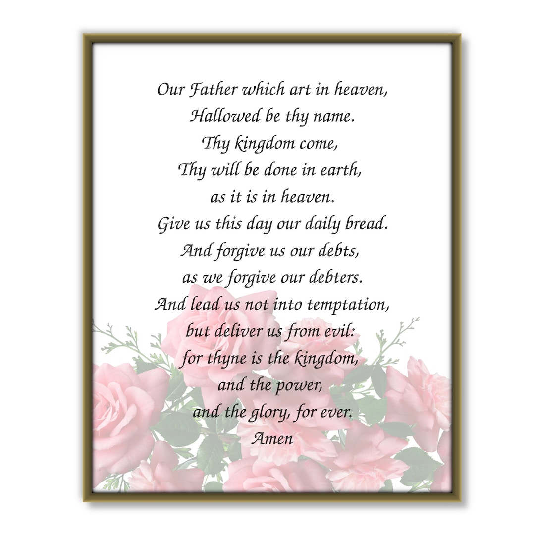 The Lord's Prayer, Printable Scripture, Bible Verse Wall Art, Christian ...