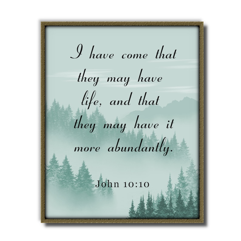 John 10:10, Printable Bible Verse, Printable Scripture, Christian Wall ...