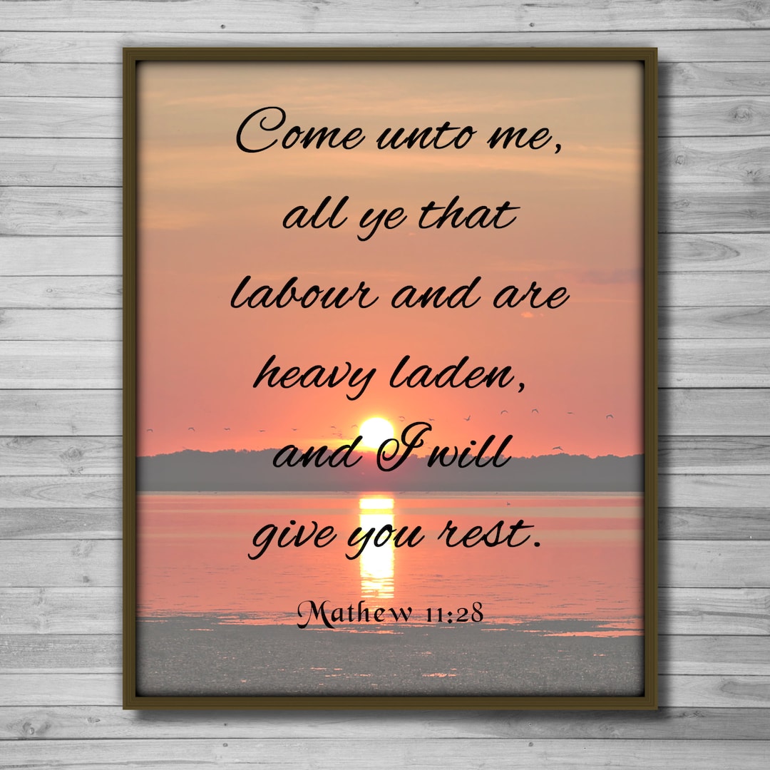 Mathew 11:28, Printable Bible Verse, Printable Scripture, Christian ...