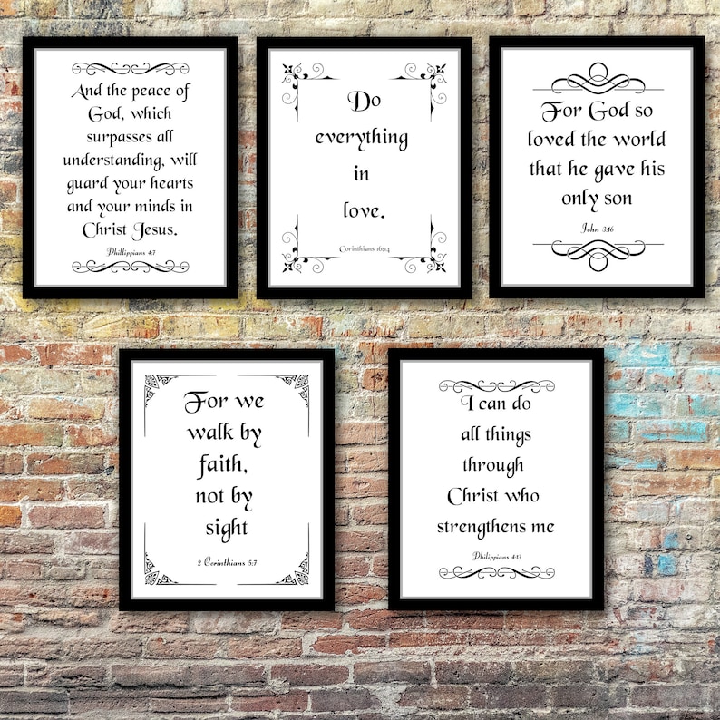 Printable Bible Verse Bundle, 20 Printable Bible Verses, Bible Verse Wall Art, Downloadable Wall ...