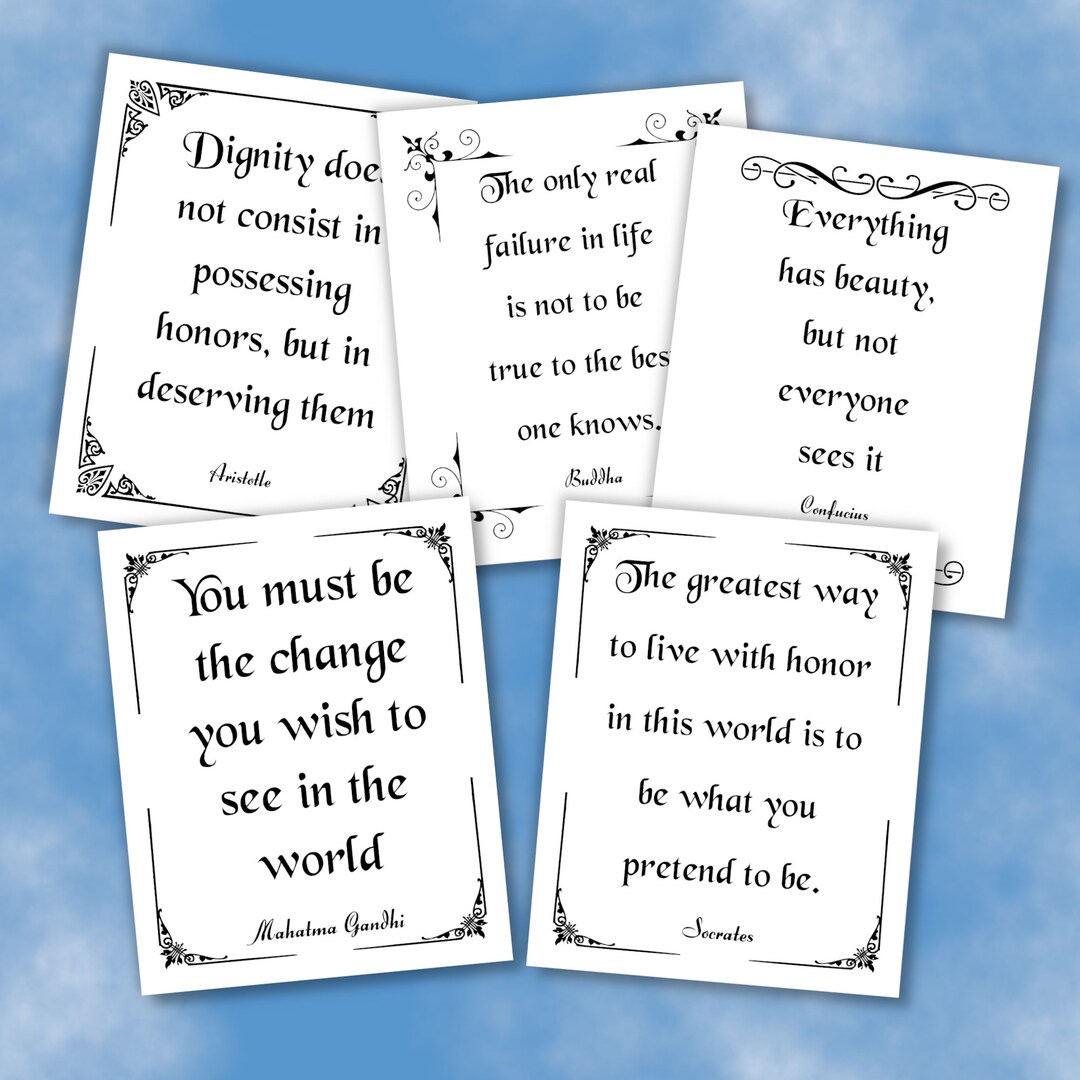 Inspirational Quote Bundle, 25 Printable Quotes, Downloadable Wall Art ...