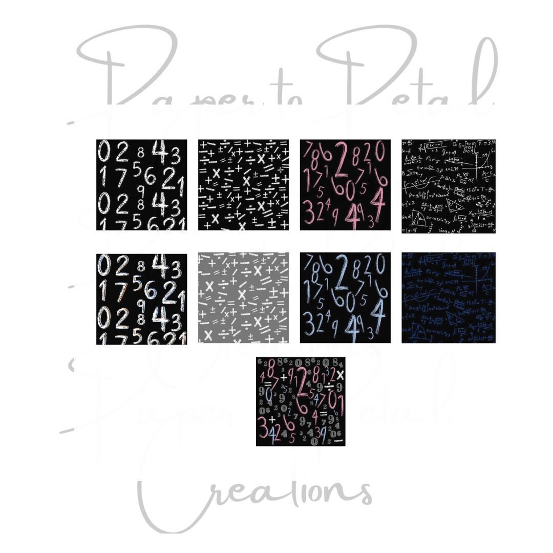 Math Chalk Digital Paper, Black, White,digital Paper, Papel Digital ...