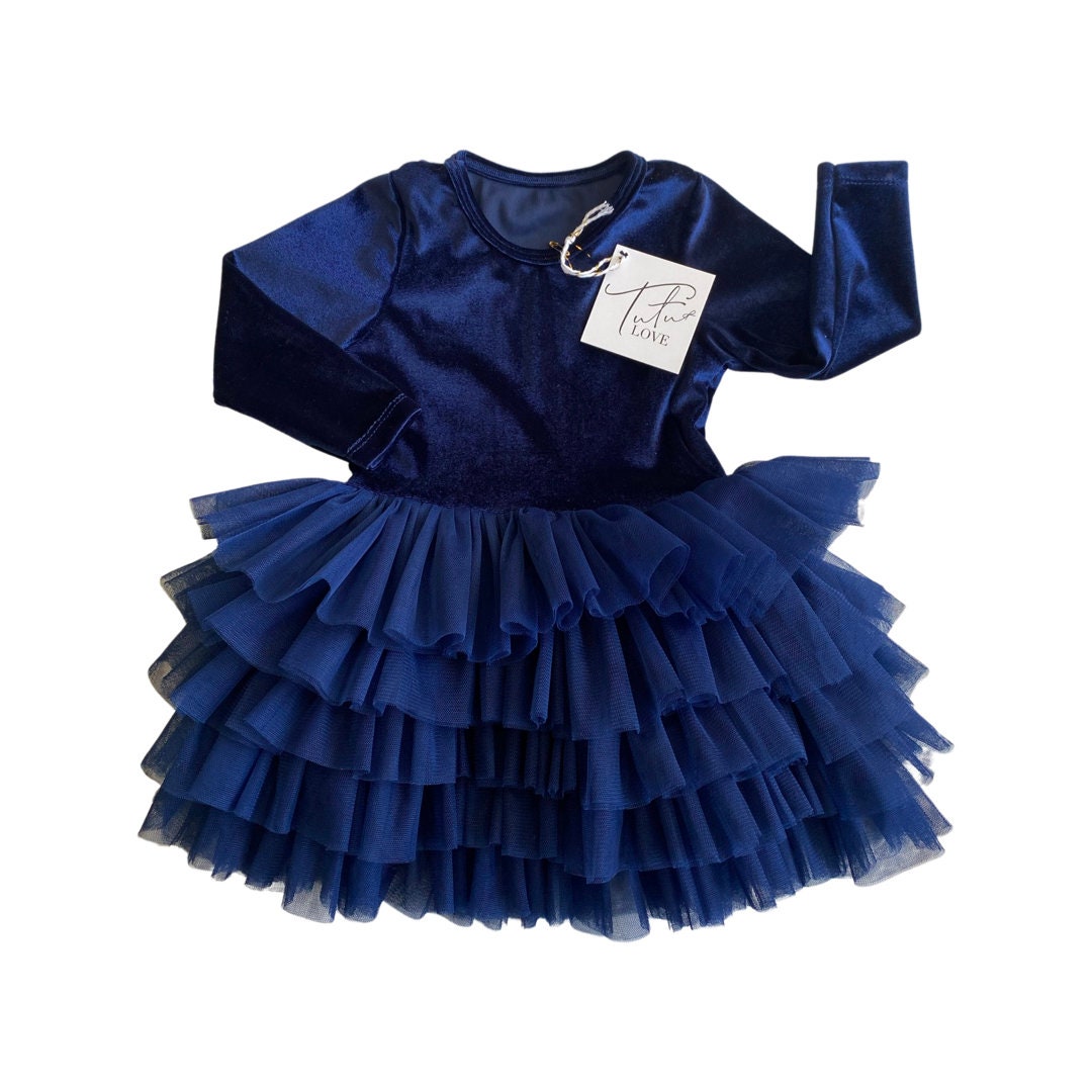 Navy Tutu Dress, Navy Flower Girl Dress, Navy Photoshoot Dress, Girl ...