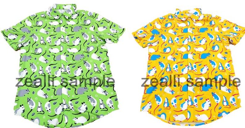 Green Rat Pattern Button up Shirt - Etsy