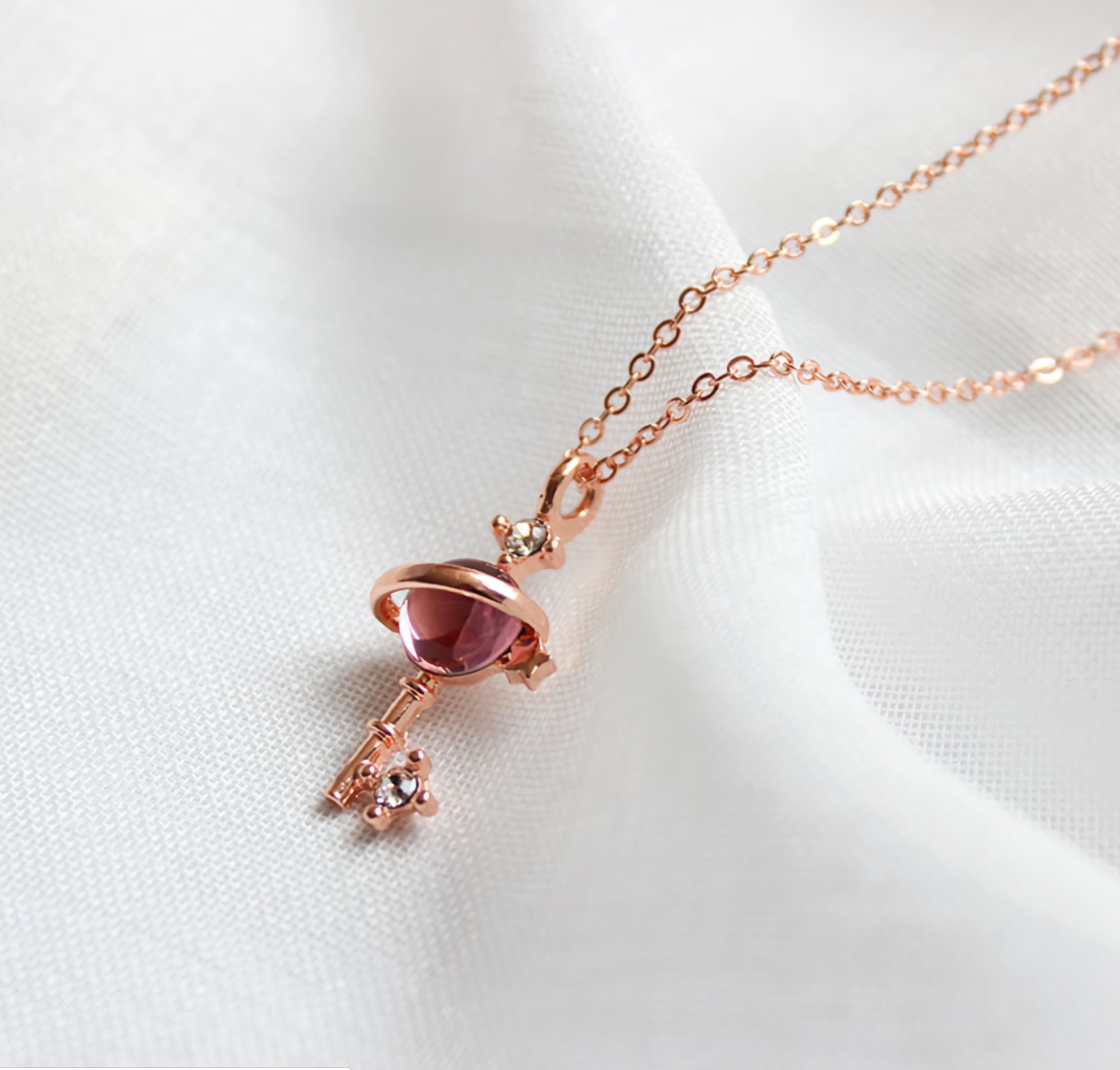 Celestial Themed Planet Rose Gold Necklace | Etsy UK