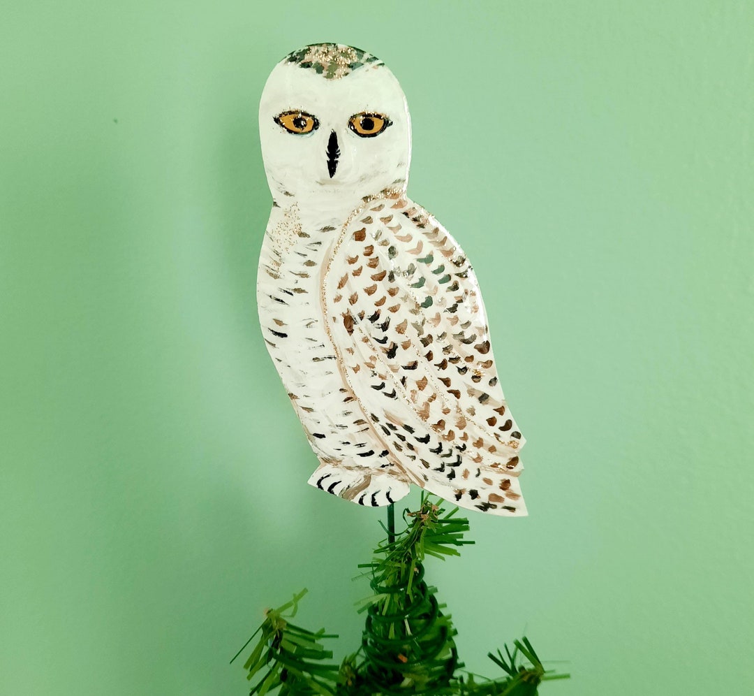 Snowy Owl, Owl Tree Topper, Tabletop Christmas Tree Topper, Gift for ...