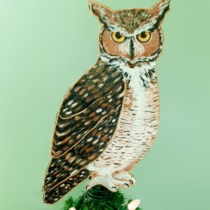 Owl Tree Topper. Great Horned Owl, Christmas Tree Topper, Woodland ...