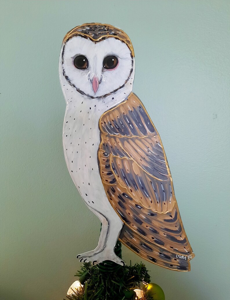 Barn Owl Tree Topper, Made to Order, Handcrafted Gift for Owl Lover ...